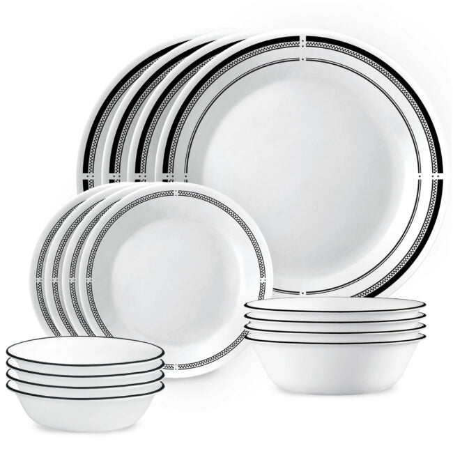 Corelle Black Classic Brasserie Dinnerware Set 16pc – The Cuisinet