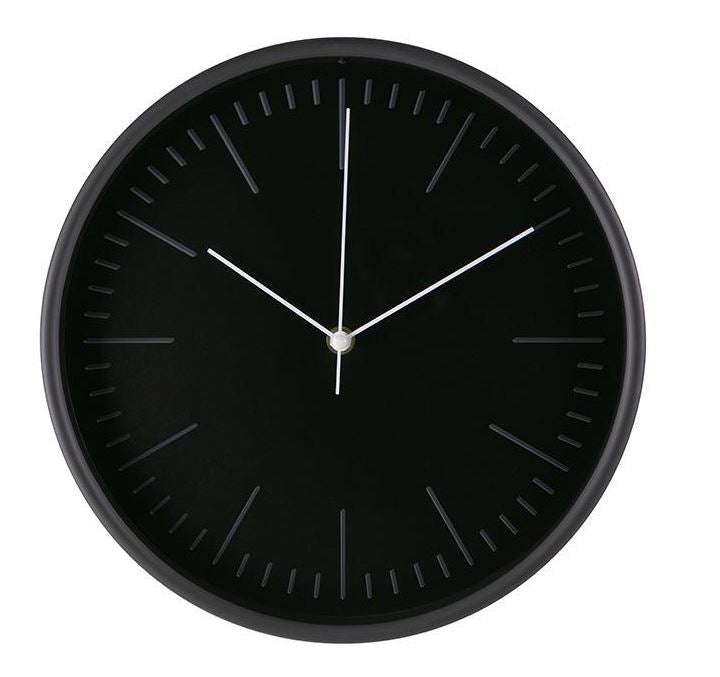 KG Black/White Warren Wall Clock Plastic 12" 1pc – The Cuisinet