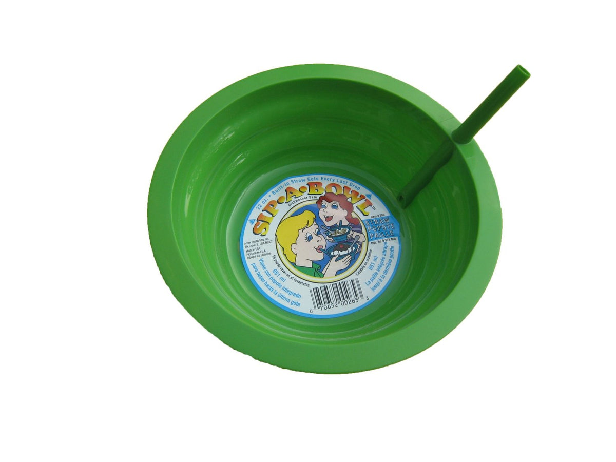 Sip-A-Bowl Assorted Colors Cereal Bowl With Straw 6.75" 1pc – The Cuisinet